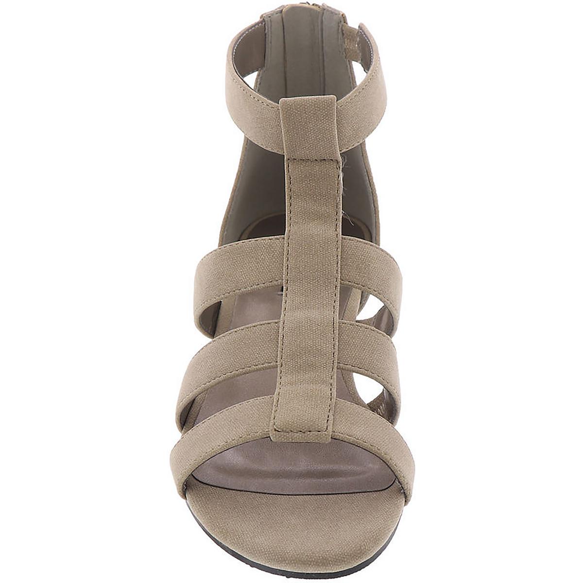 Array Womens Athena Open Toe Ankle Strap Zip Up Wedge Sandals Shoes ...