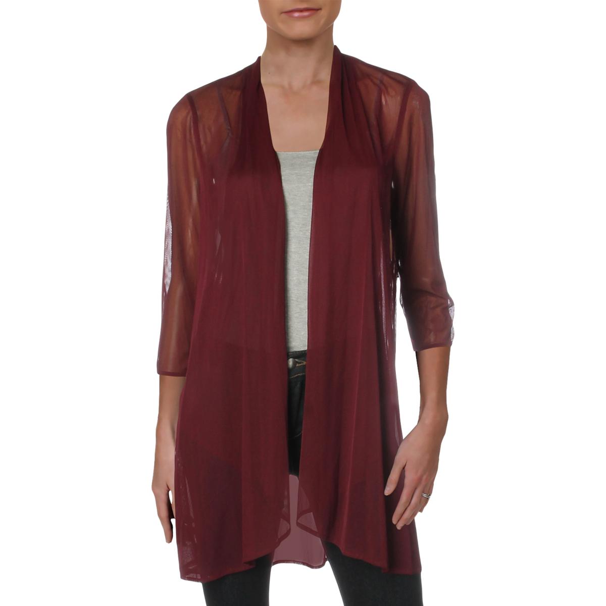R&M Richards Womens Purple Sheer Open Front Cardigan Top Blouse 6 BHFO ...