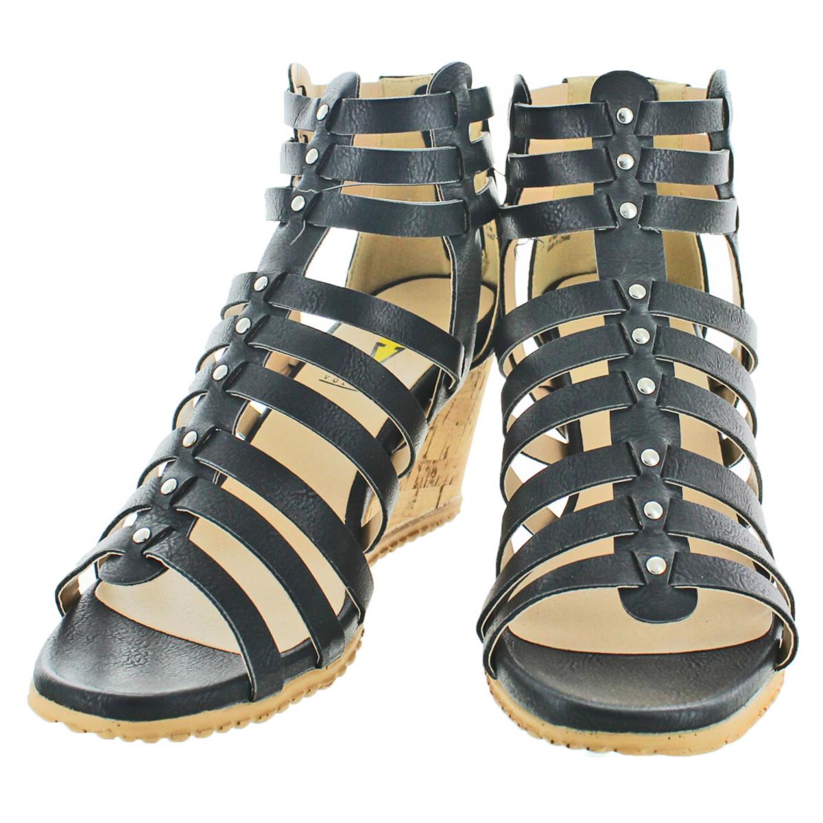 Volatile Womens Prominent Black Wedge Sandals Shoes 7 Medium B M Bhfo