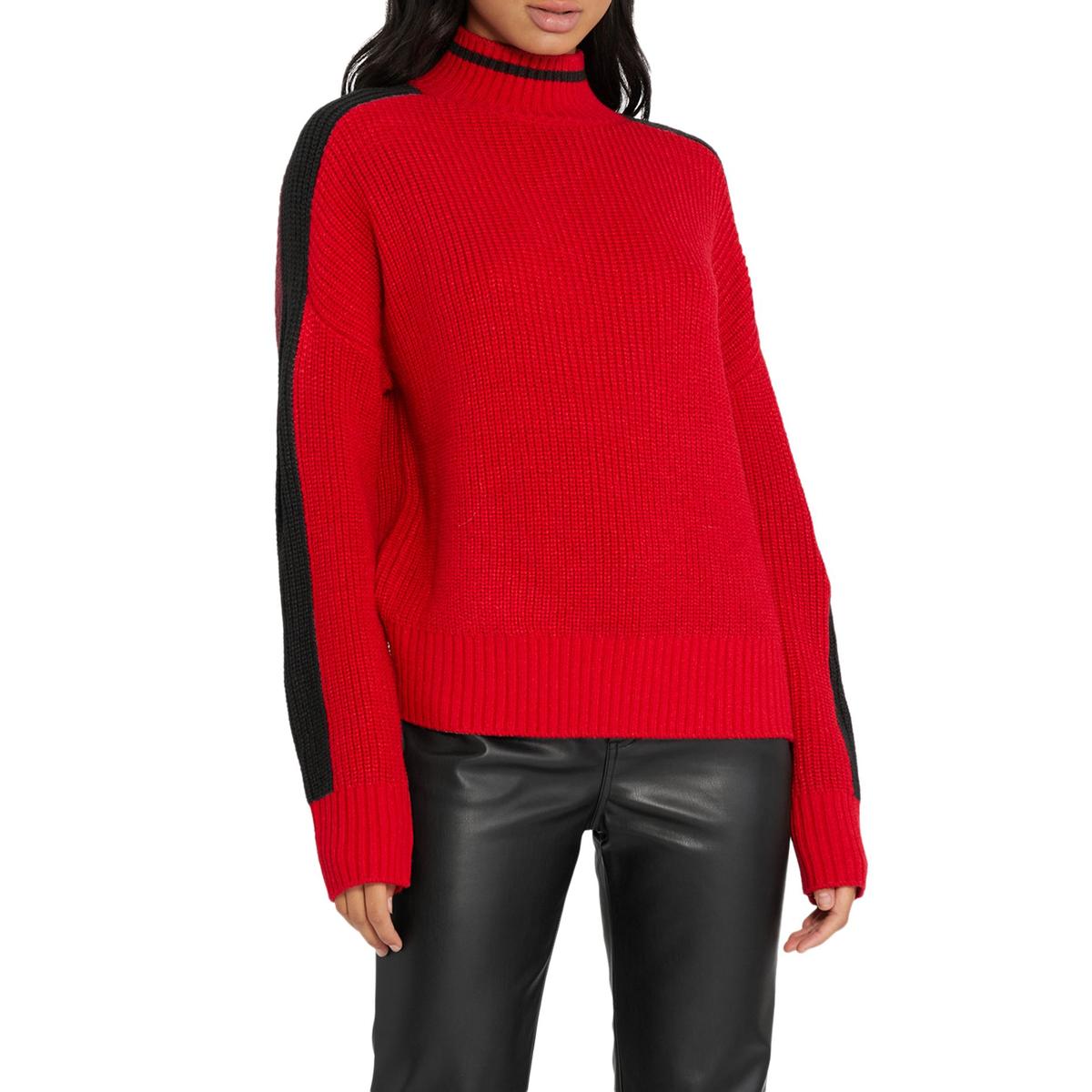 Sanctuary+Women%27s+Red+Acrylic+Cruise+Knitted+Mock+Neck+Pullover ...