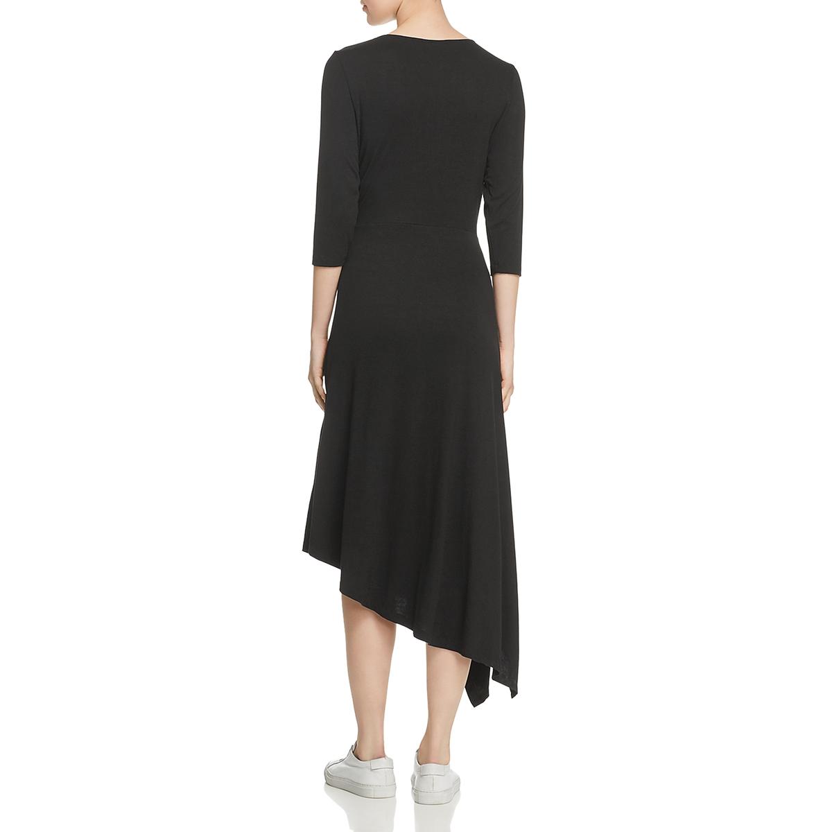 B Collection by Bobeau Womens Clara Black Twist Front Casual Dress L ...