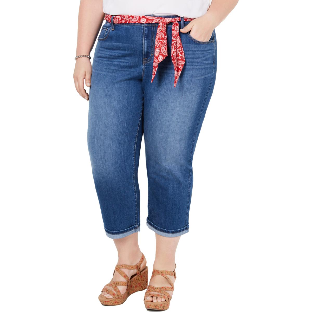 Style & Co. Womens Blue Denim Medium Wash Capri Jeans Plus 14W BHFO ...
