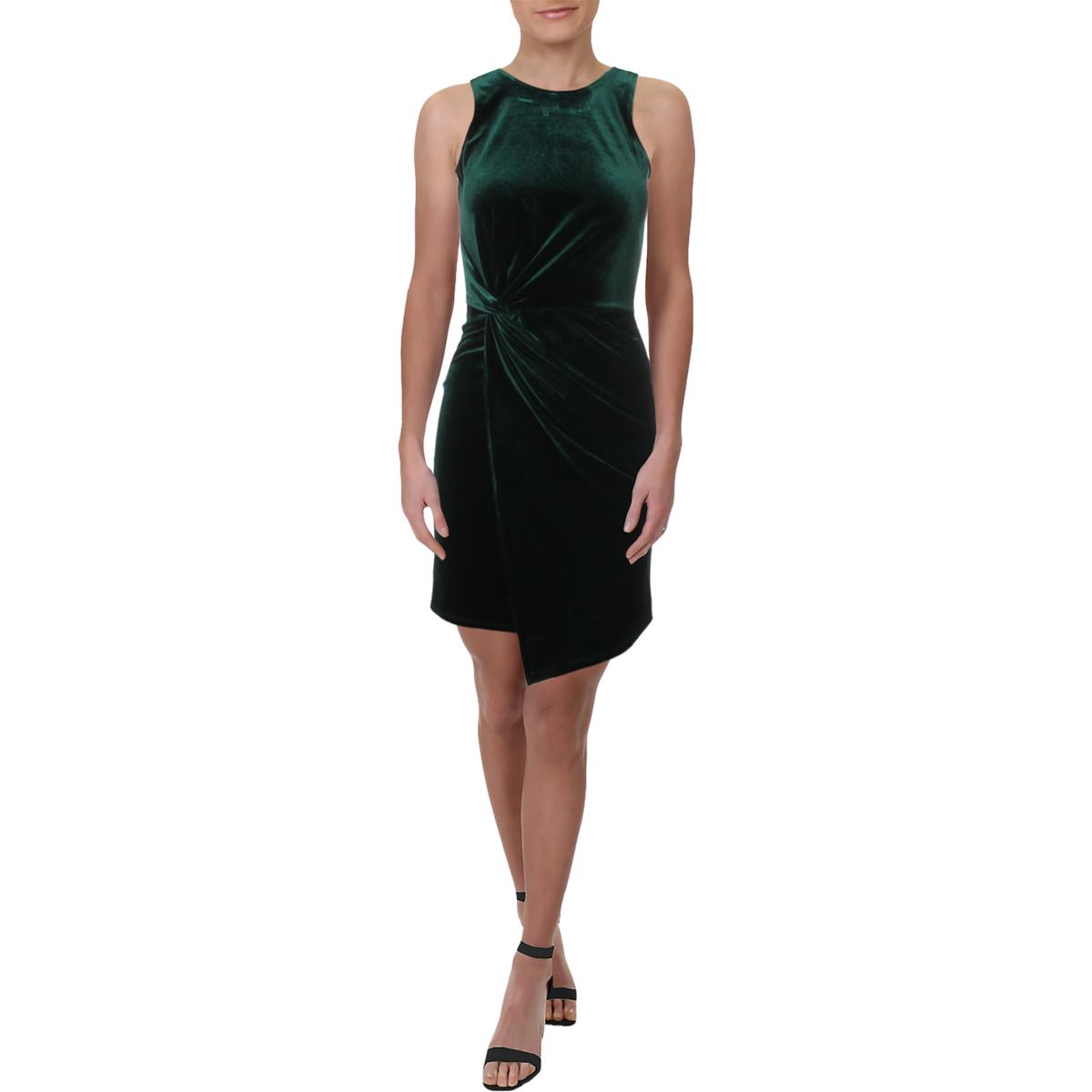 Aqua Womens Green Velvet Twist Front Party Cocktail Dress S Bhfo 0248 794893982009 Ebay