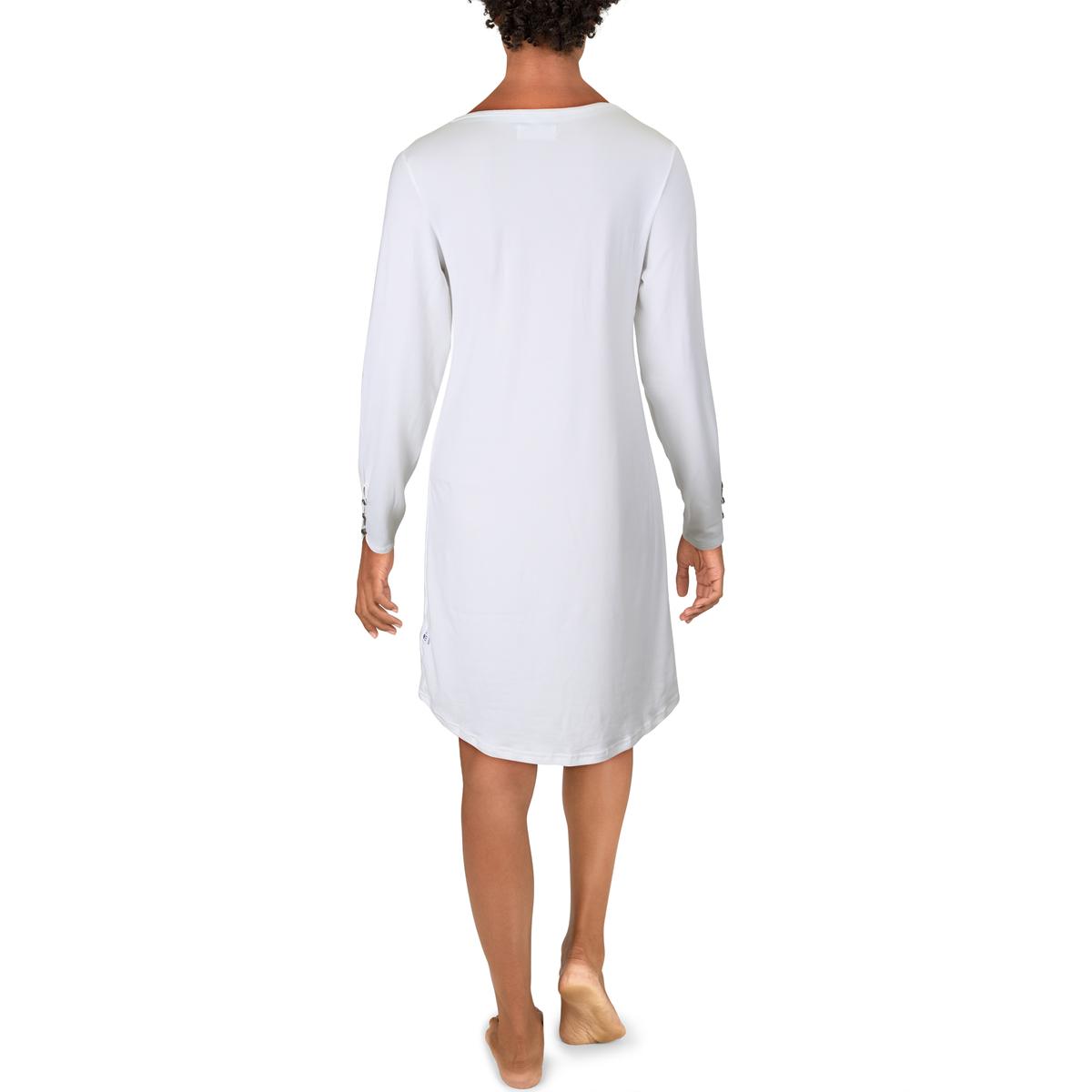 Bearpaw Women's Long Sleeve Button Detail V-Neck Sleepwear Lounge ...