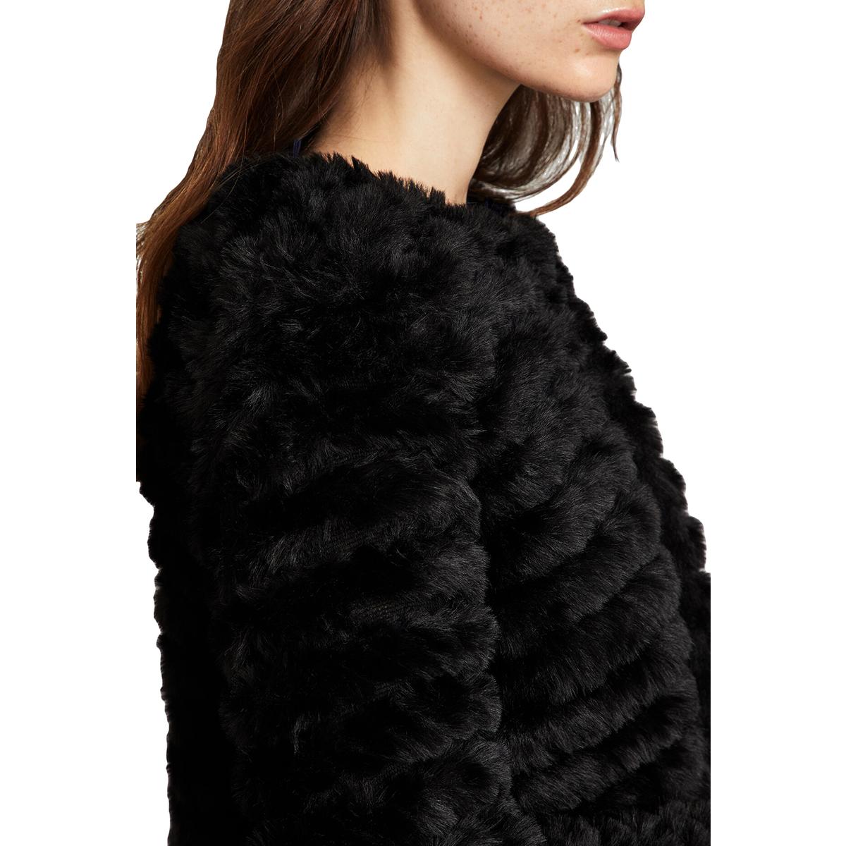 BCBG Max Azria Womens Sophiana Black Cropped Faux Fur Coat Outerwear L ...