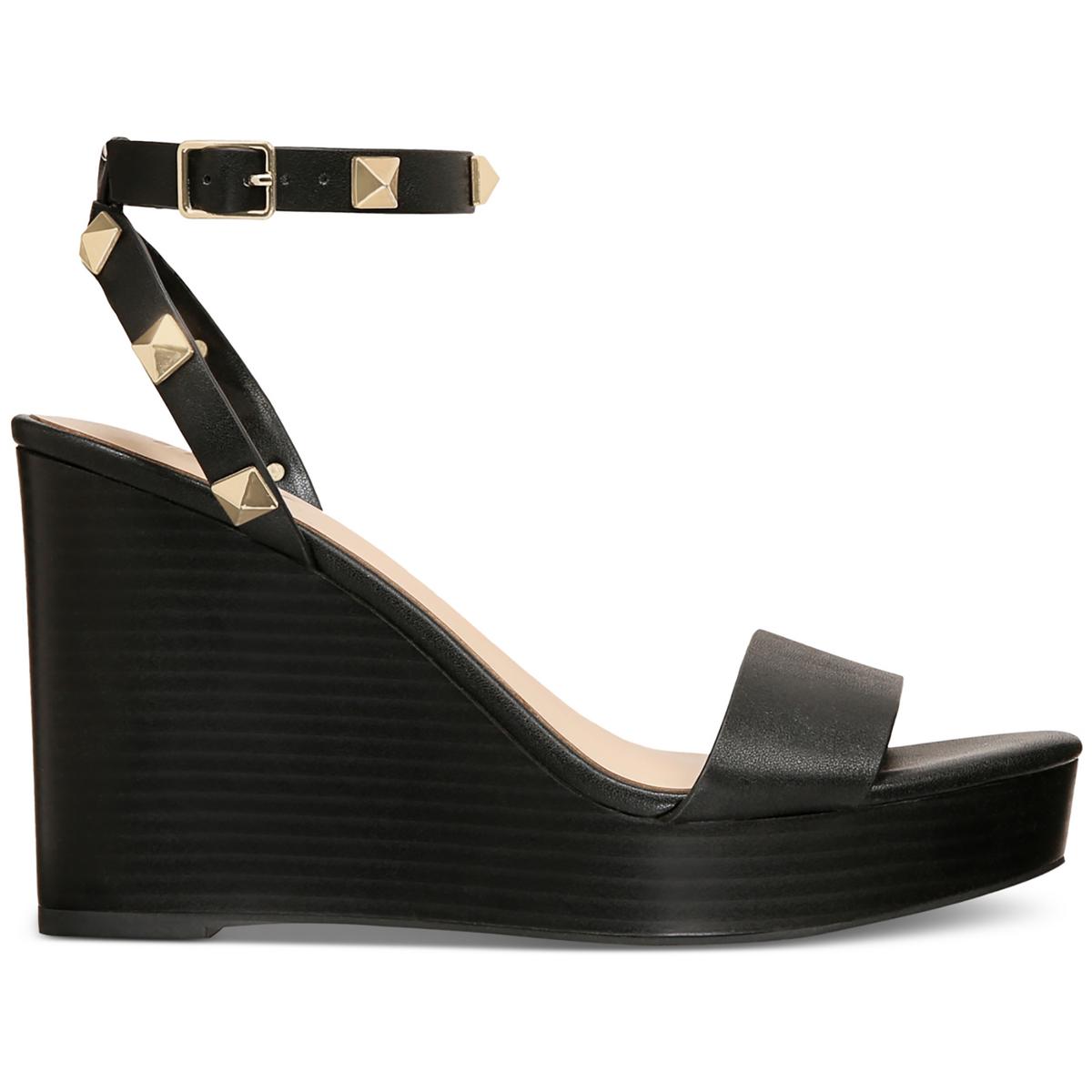 INC Womens Maverickp Embellished Faux Leather Wedge Sandals Shoes BHFO ...