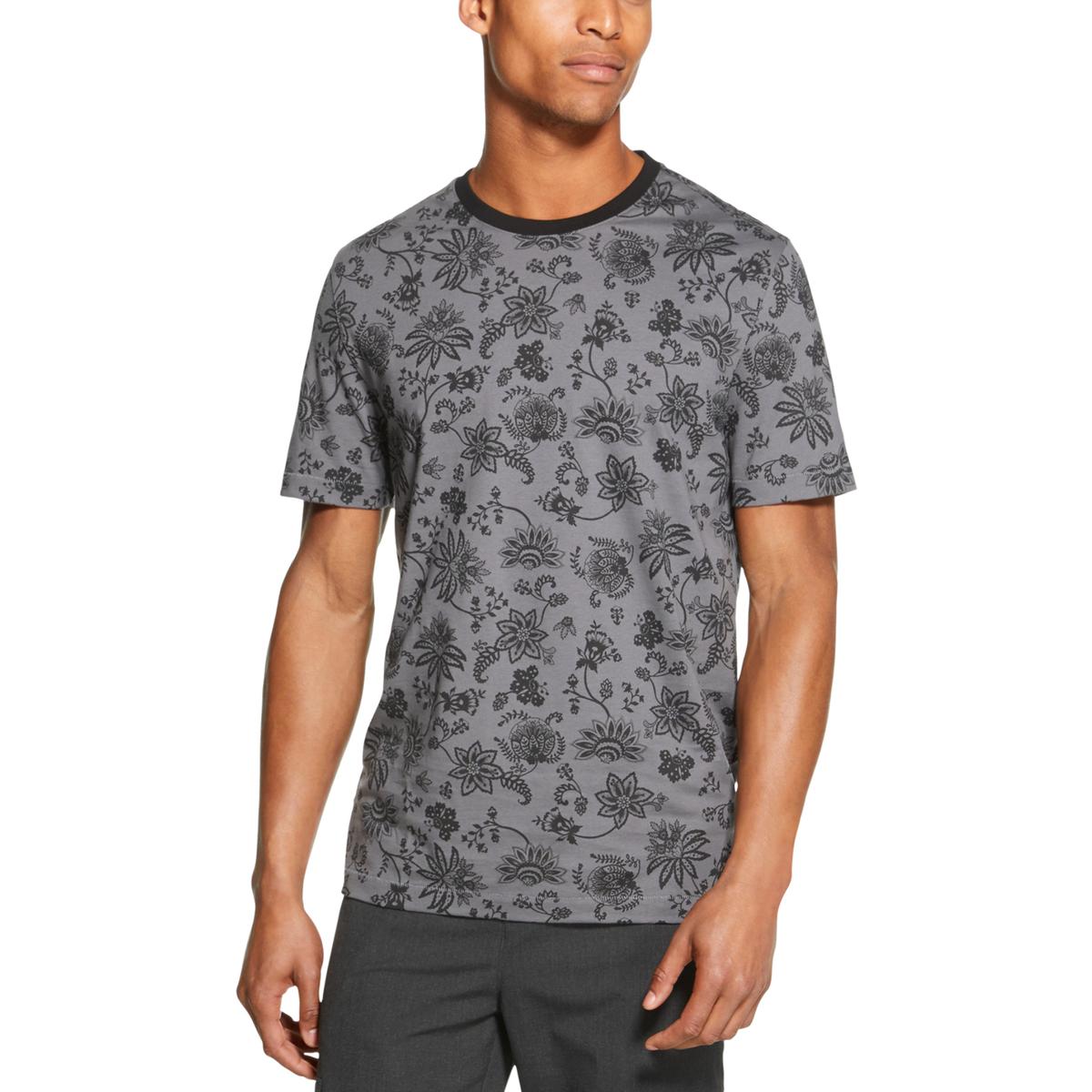 DKNY Mens Gray Cotton Paisley Short Sleeve T-Shirt XL BHFO 6193 | eBay