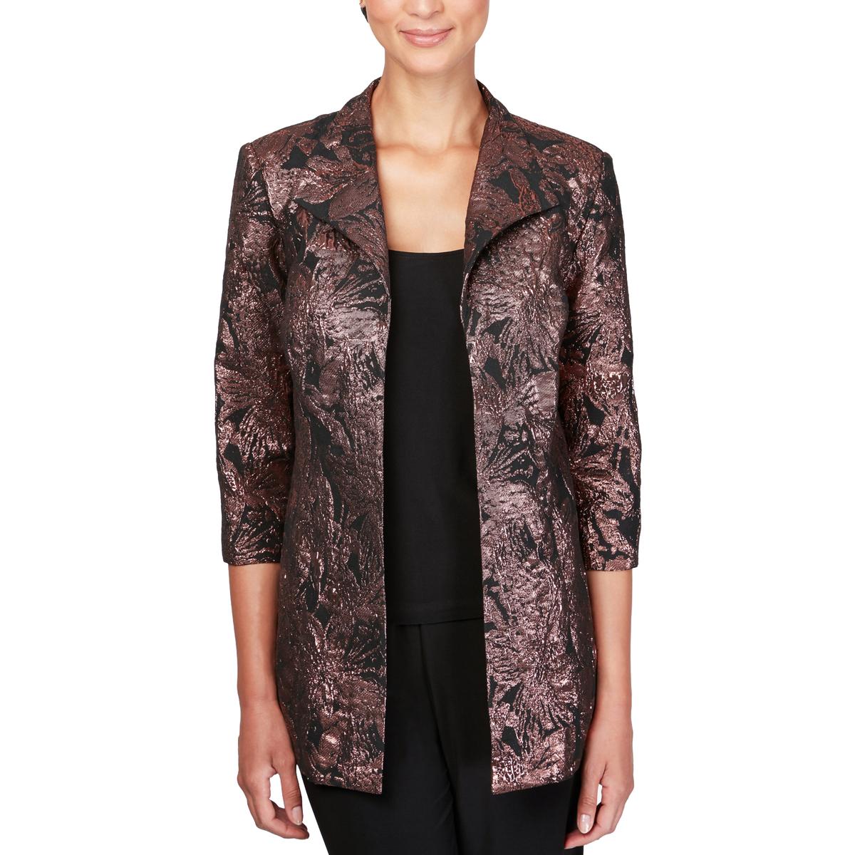 Alex Evenings Womens Pink Printed Jacket Top Twinset Blazer Petites S ...
