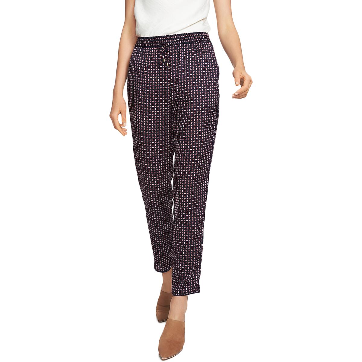 1.State Womens Navy Floral High Rise Everyday Straight Leg Pants S BHFO ...