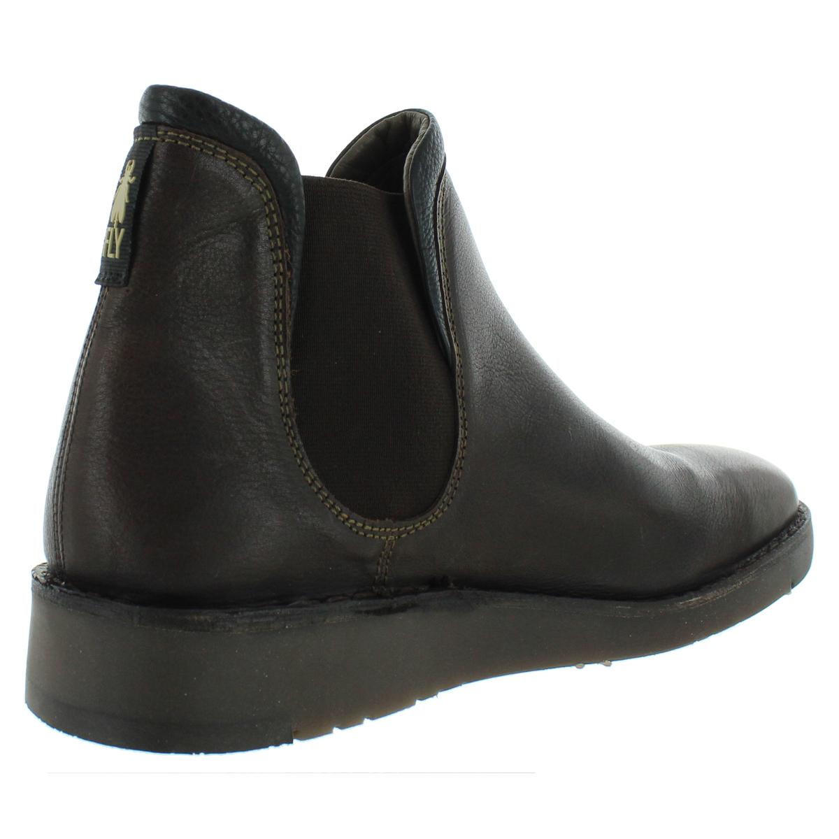 FLY London Mens Brown Leather Casual Chelsea Boots Shoes 46 Medium (D ...
