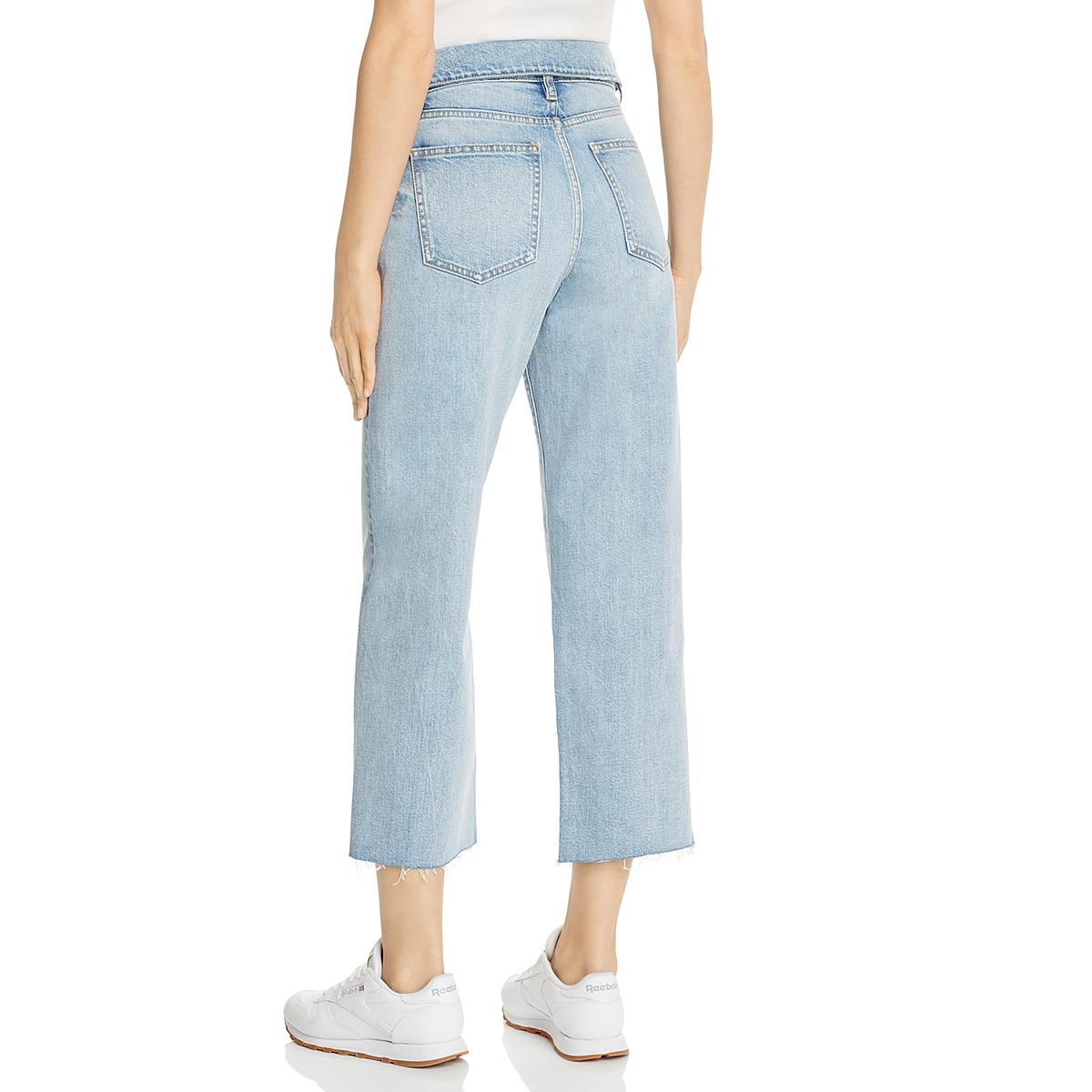Pistola Womens Blue Fold Over Wide Leg Cropped Cropped Jeans 25 BHFO ...