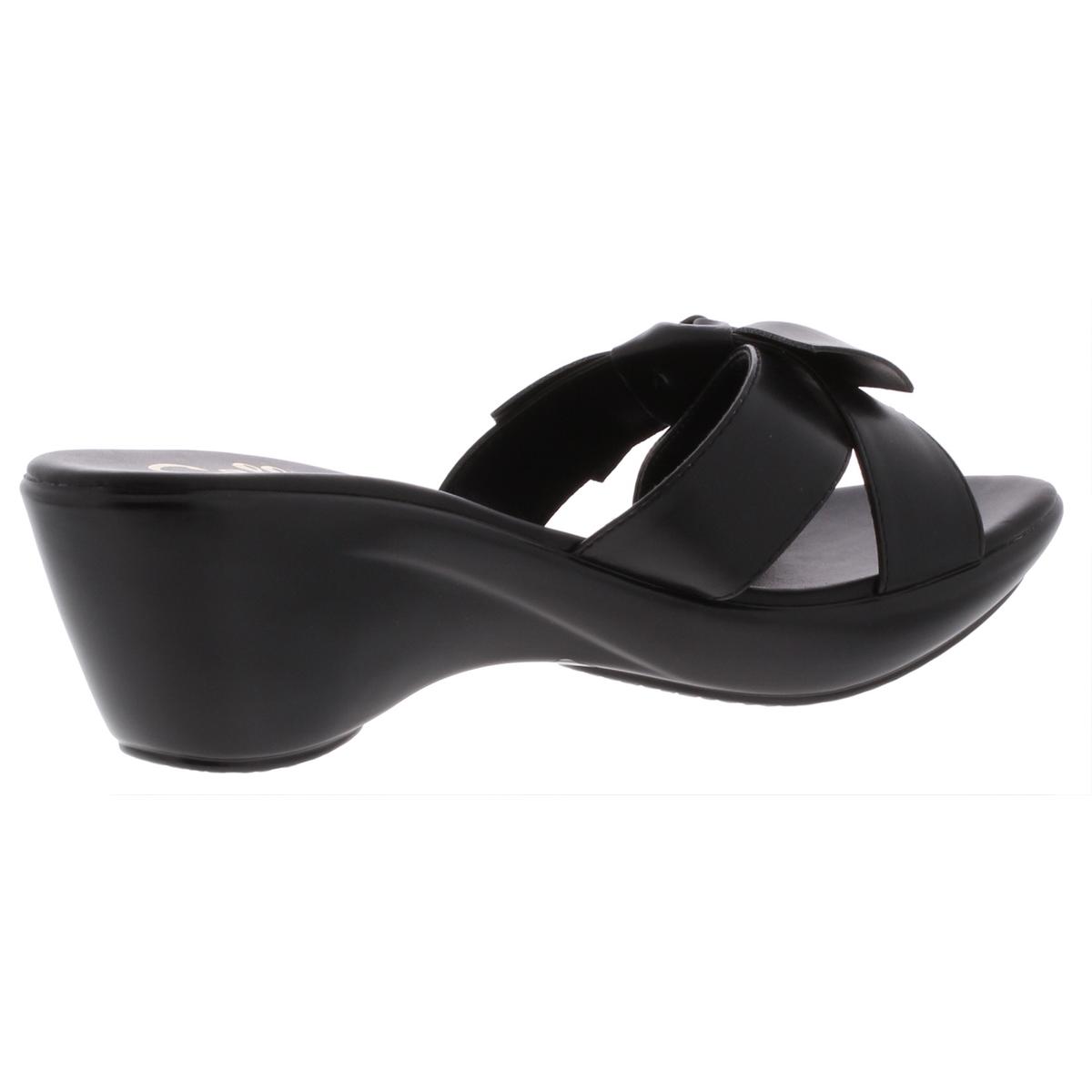 Callisto of California Womens Catriona Black Wedge Sandals 11 Medium (B ...