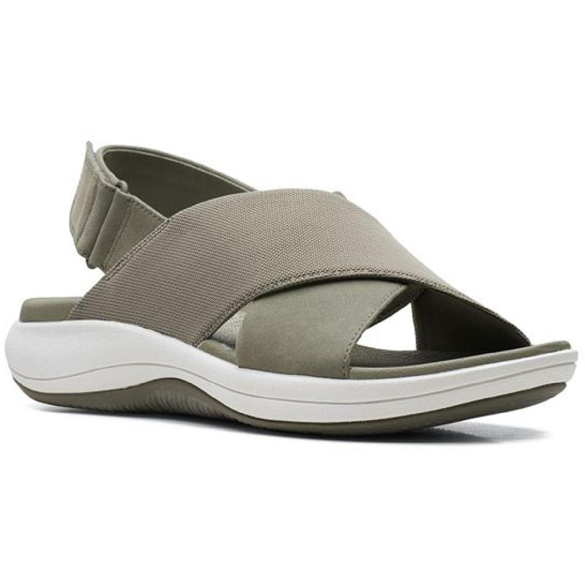 Cloudsteppers by Clarks Mira Sand Womens Faux Leather Wedge Sport Sandals