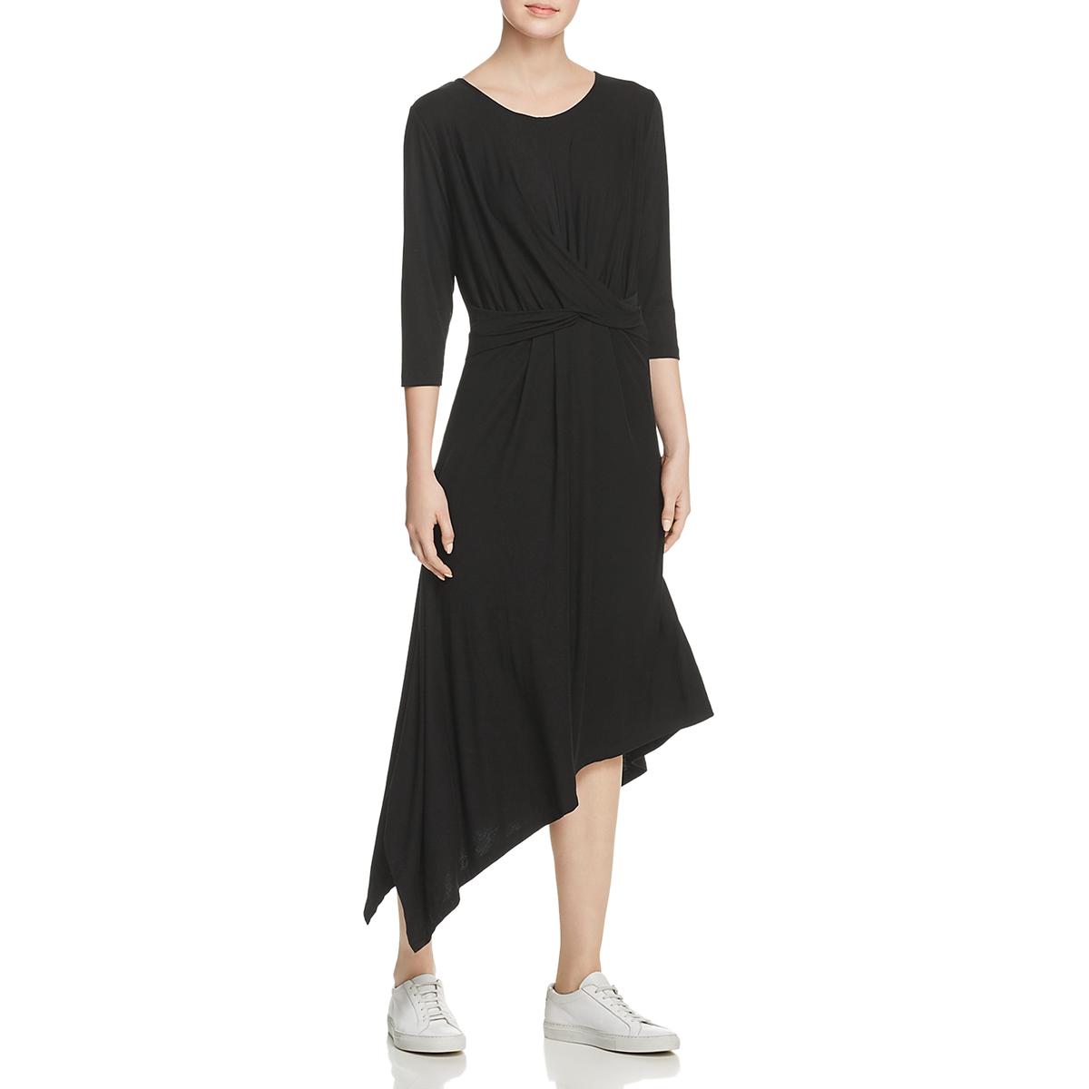 B Collection by Bobeau Womens Clara Black Twist Front Casual Dress L ...