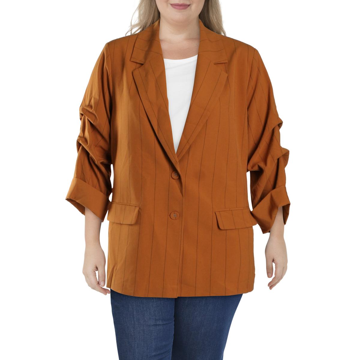 Danielle Bernstein Womens Orange Two-Button Blazer Jacket Plus 2X BHFO ...