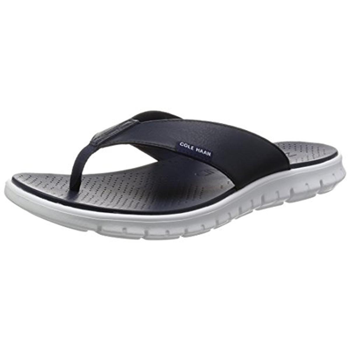 Cole Haan Mens Zerogrand Navy Leather Flip-Flops Shoes 9 Medium (D ...
