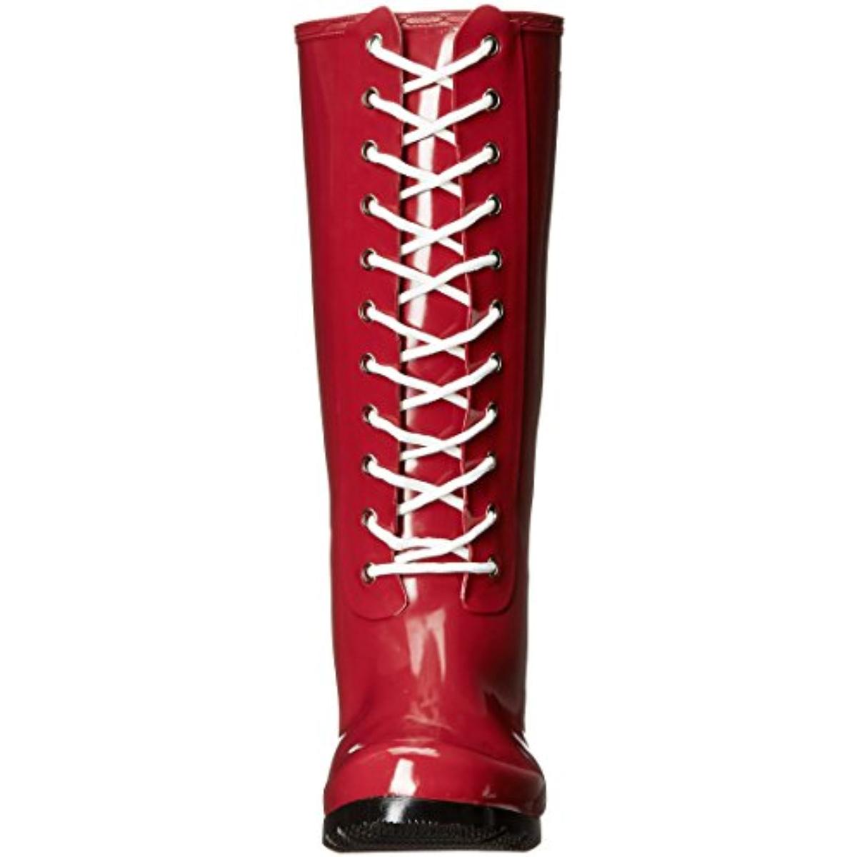 Roma Women's Opinca Rubber Lace Up Waterproof Rain Boots Red Size 5 for ...