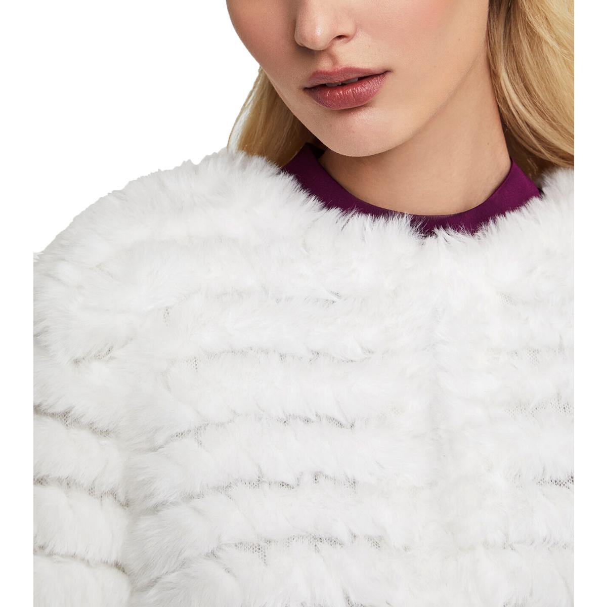 BCBG Max Azria Womens Sophiana Cropped Fashion Faux Fur Coat Outerwear ...