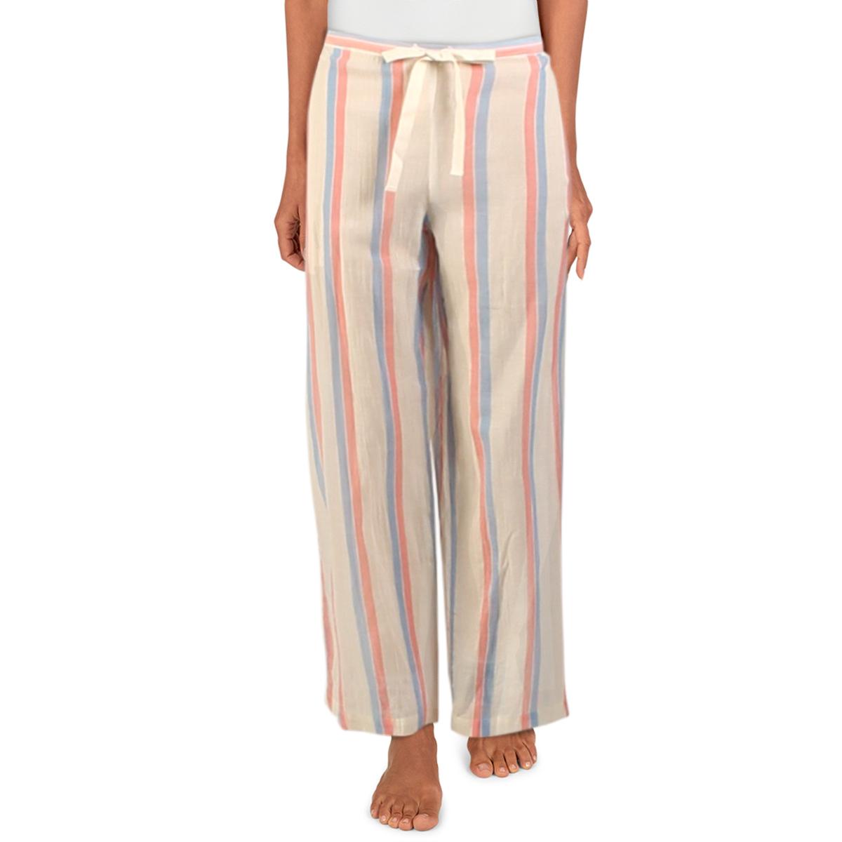 Solid & Striped Womens Ivory Gauze Sheer Striped Wide Leg Pants M BHFO ...