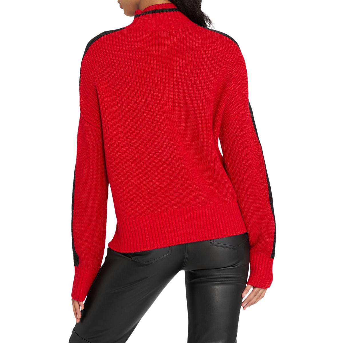 Sanctuary+Women%27s+Red+Acrylic+Cruise+Knitted+Mock+Neck+Pullover ...