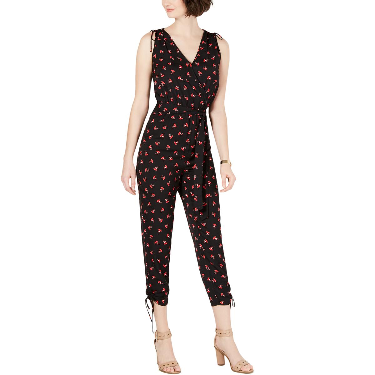 19 Cooper Womens Black Floral Ruched Jogger Jumpsuit XS BHFO 8670 | eBay
