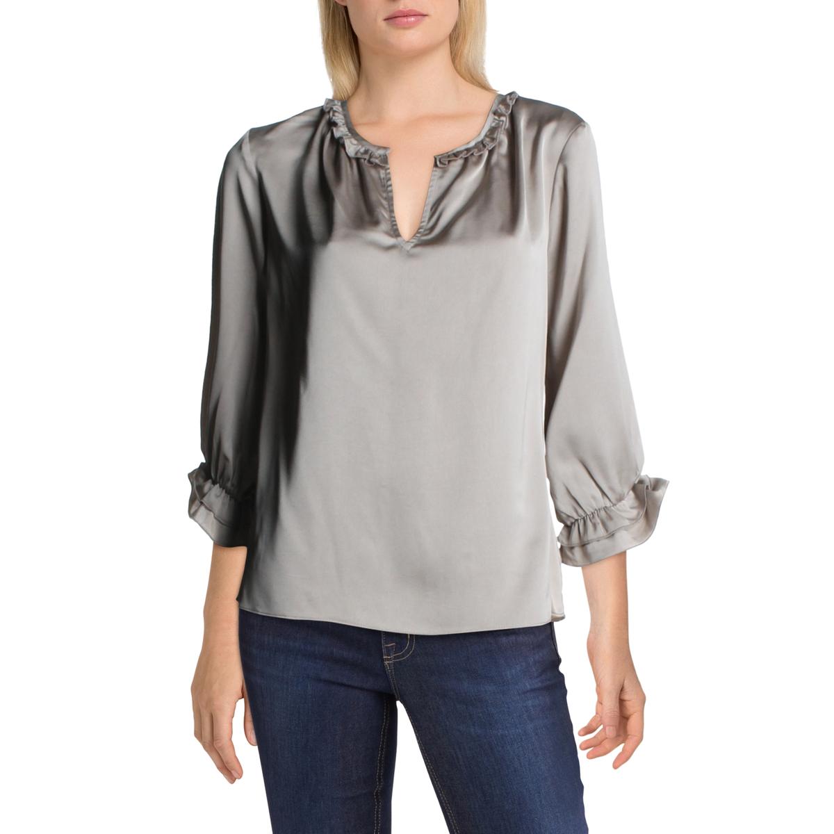 Sioni Womens Ruffle Trim V-Neck Top Blouse Shirt BHFO 2001 | eBay