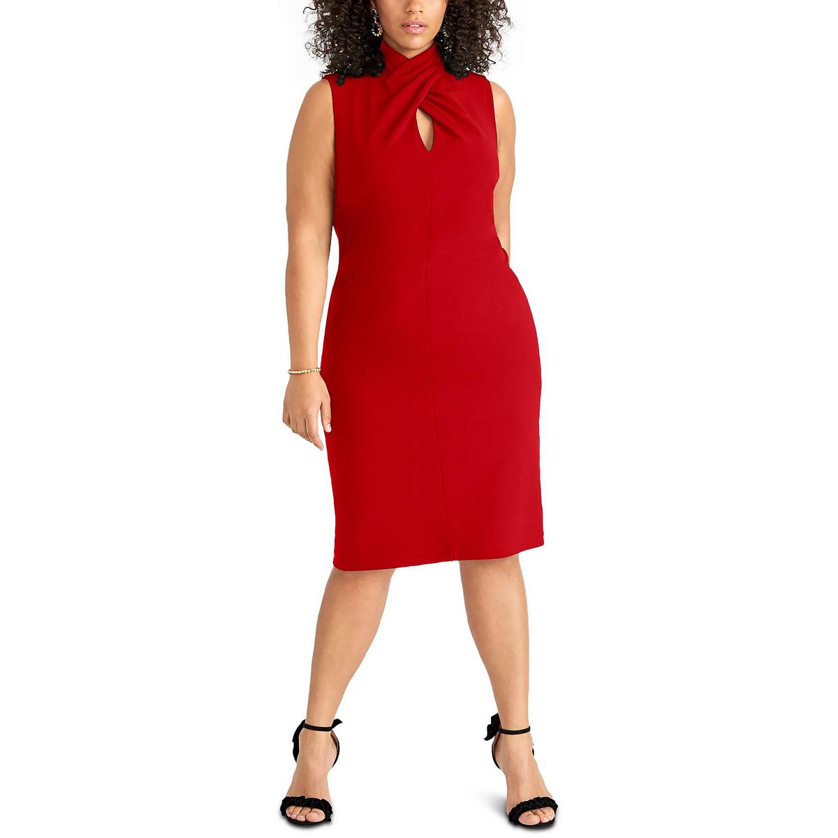 Rachel Rachel Roy Womens Formal Knee Length Keyhole Sheath Dress Plus