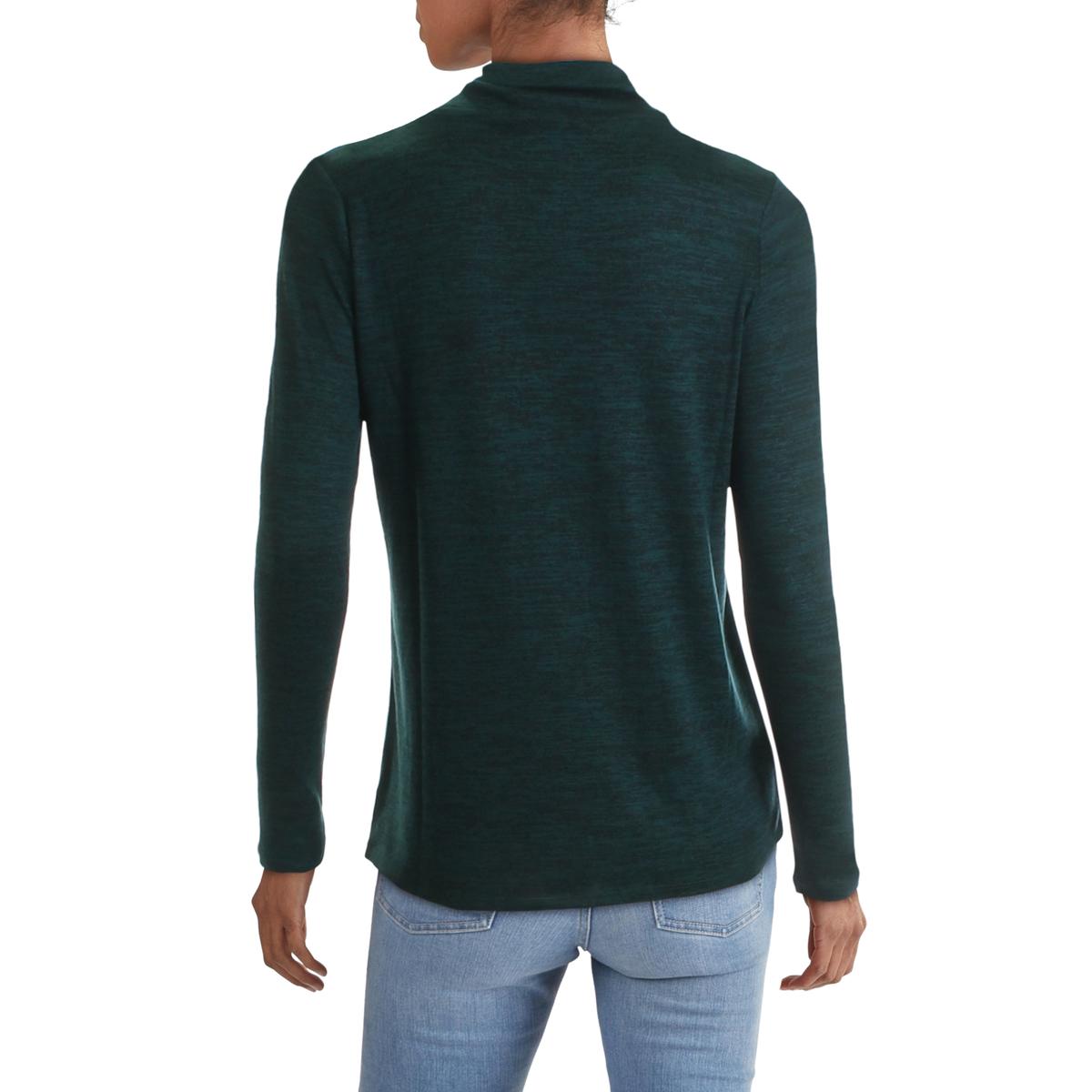 Nic + Zoe Womens Green Funnel Neck Long Sleeve Cozy Knit Top Shirt XS ...