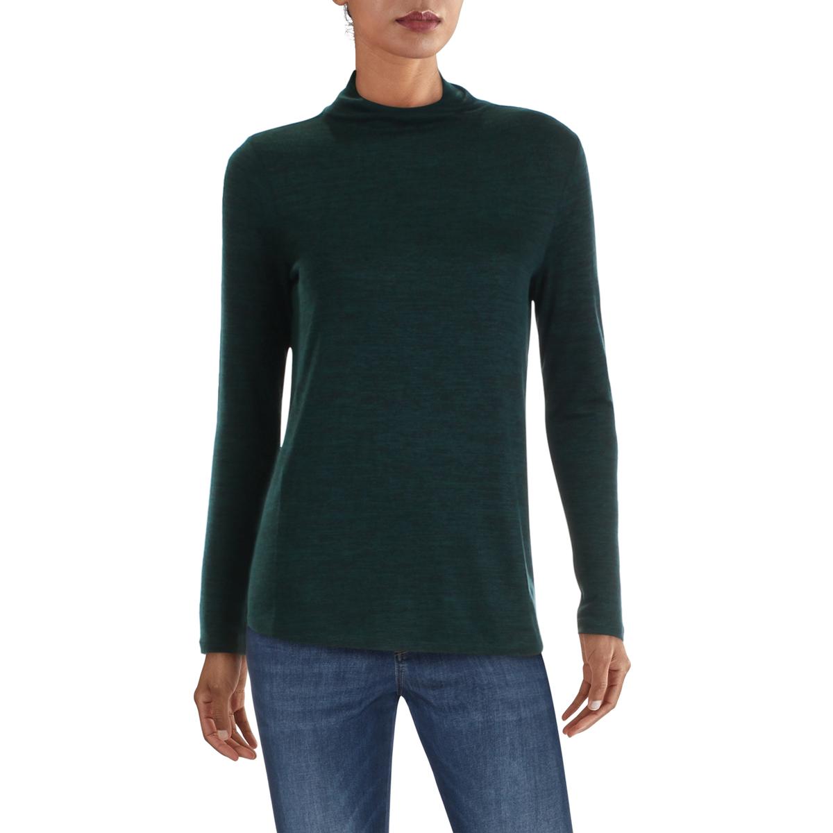 Nic + Zoe Womens Green Funnel Neck Long Sleeve Cozy Knit Top Shirt XS ...