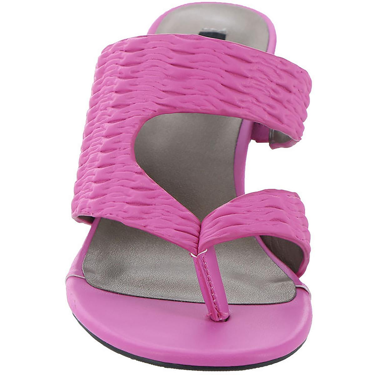 Array Womens Arden 2 Faux Leather Slip On Thong Wedge Sandals Shoes ...